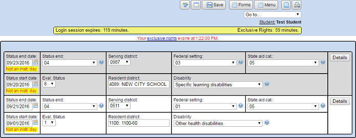 How do I create an enrollment record? [SpEd Forms Documentation]