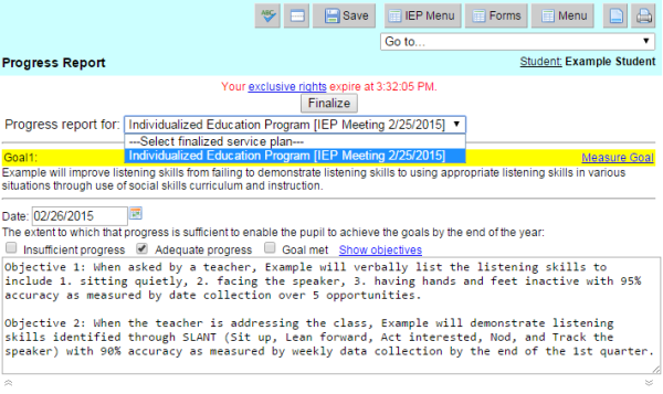How do I finalize a Progress Report? [SpEd Forms Documentation]